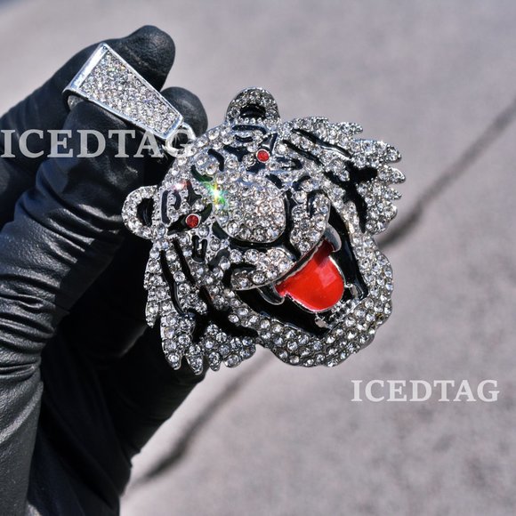 Accessories | Mens Iced Out Gold Pt Jumbo Tiger Head Pendant | Poshmark